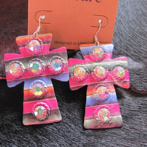 TREASURES | Jewelry | Treasures Serape Cross With Bling And Sparkle ...